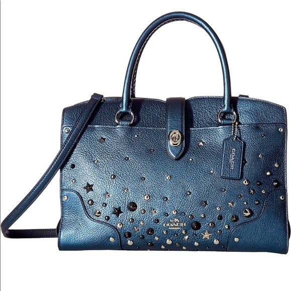 Coach | Bags | Coach Mercer 3 Satchel With Star Rivets Metallic ...